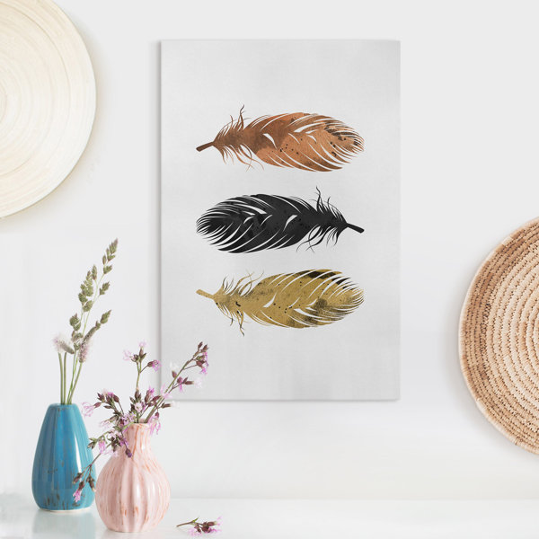 BohoLiving Leinwandbild Federn von Dana Shek | Wayfair.de